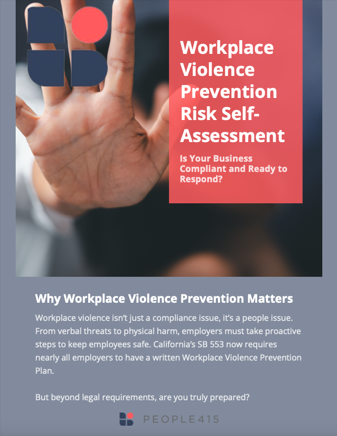 Workplace Violence Prevention Self-Assessment | SB 553 Checklist
